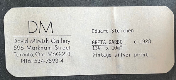 Edward Steichen Photograph of Greta Garbo for sale on Wall Fiction.